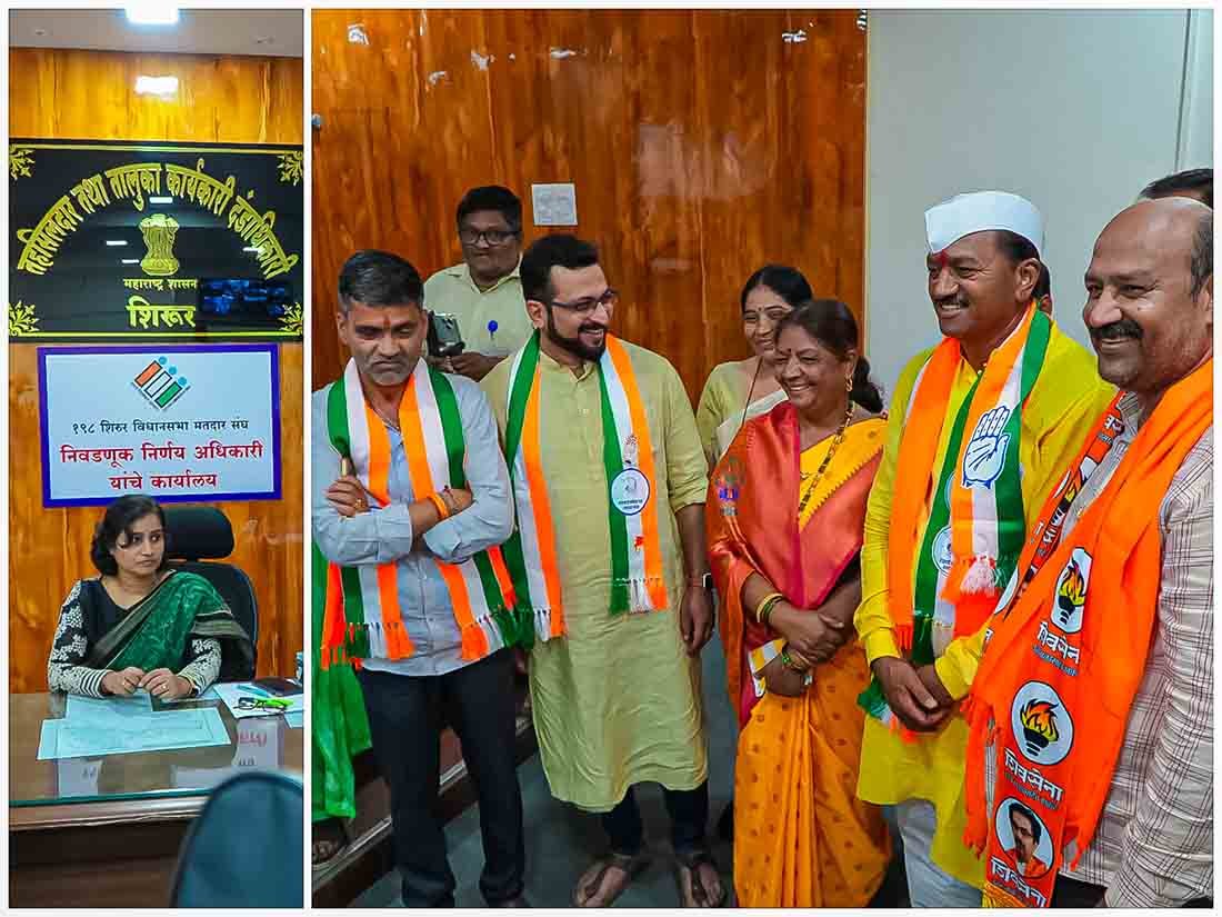 Ashok Pawar NCP (Sharad Pawar) Shows Strength in Shirur, Files ...