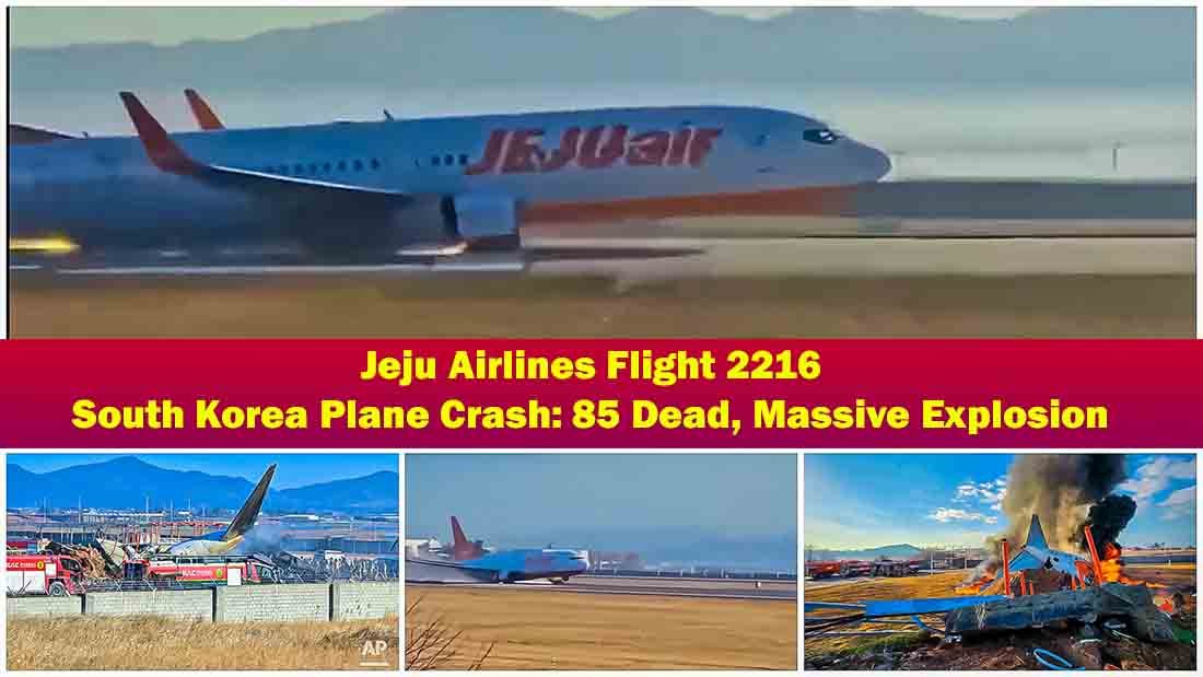 South Korea Plane Crash Jeju Airlines Flight 2216: Tragedy at Muan Airport Claims 85 Lives, More ...